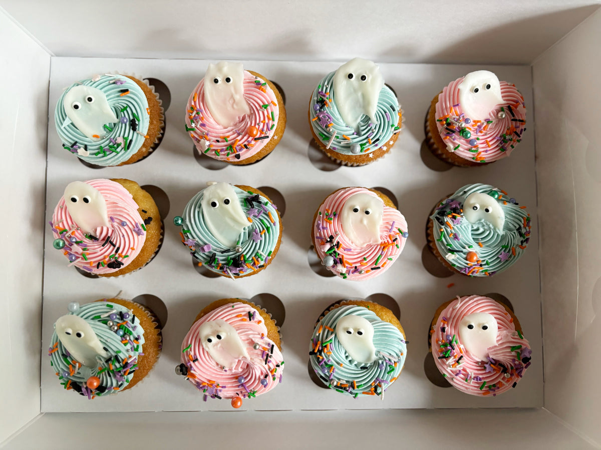 Mini ghostly delights - Boo Cupcakes by the Dozen – Flowerbake by Angela