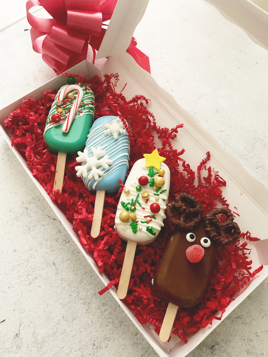 Set of 4 Holiday Themed Cakesicles – Flowerbake by Angela